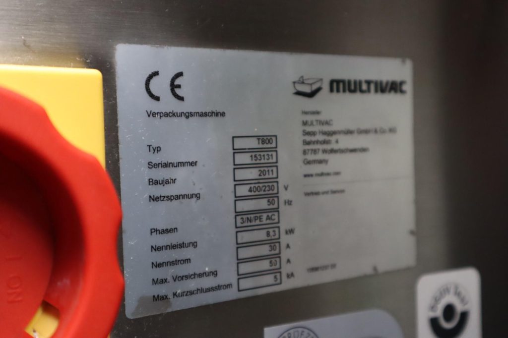 Multivac T800 automatic traysealer - Food Machinery Holland