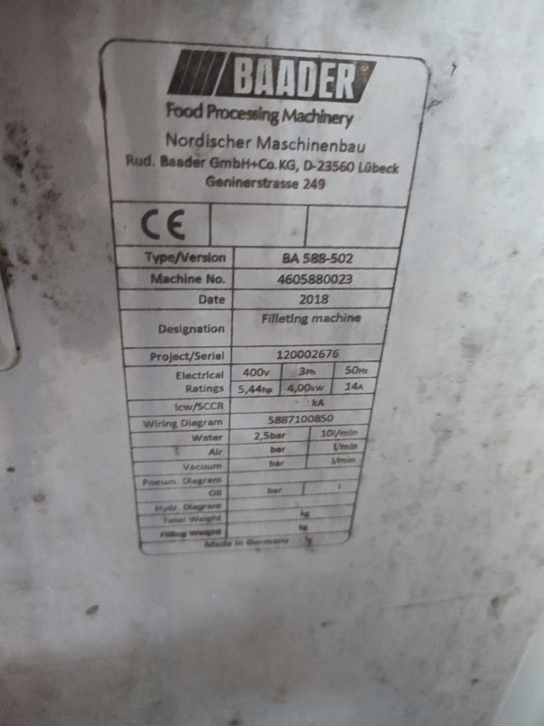 2018 Baader 588 Filleting Machine - Food Machinery Holland
